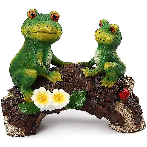 Solar trädgård groda staty gjord av harts, trädgård staty lämplig för ...