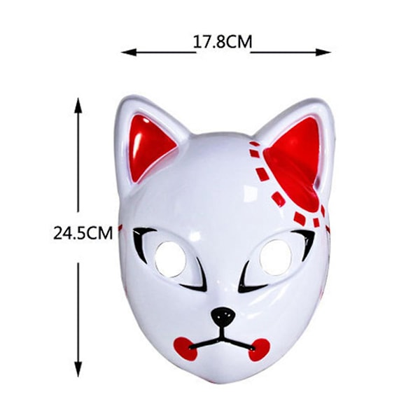 Demon Slayer Sabito Led Mask Japansk Anime Räv Ansikte Glödande Full ...