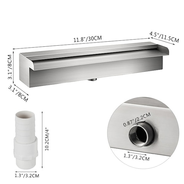 {Rostfritt stål vattenfall pool fontän - Hållbart, jämnt flöde, enkel ...