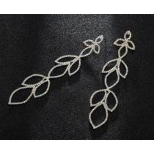 Strass Silver Örhängen - Rhinestones Skimrar i Regnbågens Färger Silver ...