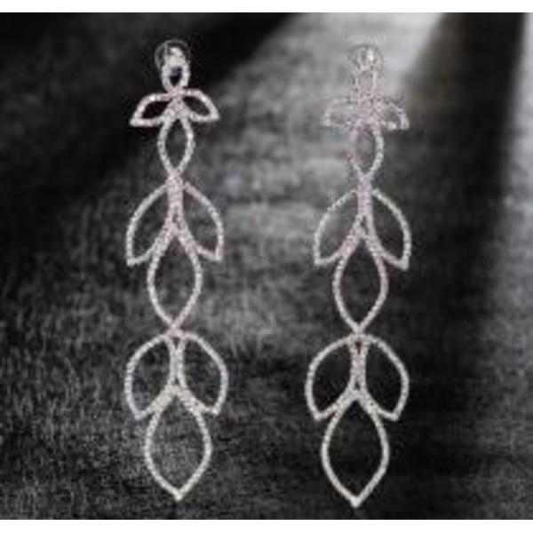 Strass Silver Örhängen - Rhinestones Skimrar i Regnbågens Färger Silver ...