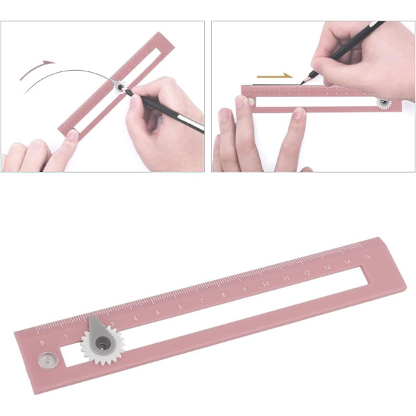 Multifunktionel lineal med roterende kompas - pink Pink | Pink | 16 ...