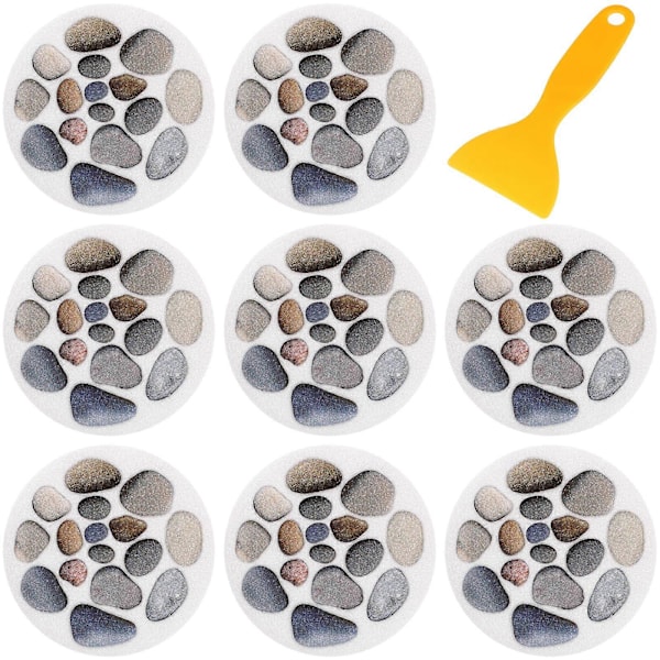 8 st Badrum Halkskyddsdekaler Diameter 15cm Stenmönster Badkarsdekaler ...