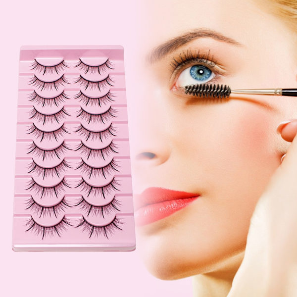 10 Par lösögonfransar Wispy Manga Fransar Naturligt utseende Japansk ...