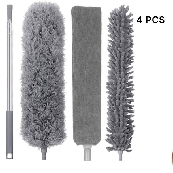 4-stk-duster Duster, Teleskop Duster, Microfiber Duster med rustfrit ...