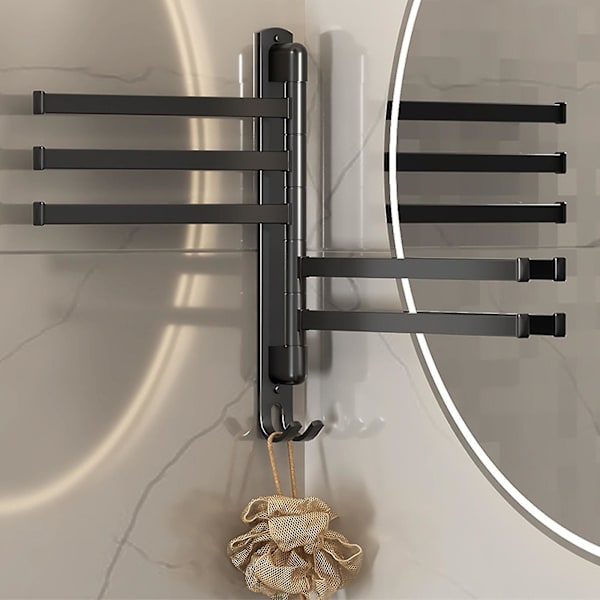 Kääntyvä pyyheteline 5 vartta, seinään kiinnitettävä pyyheteline ...