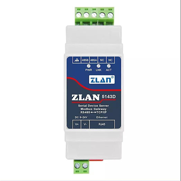 Zlan5143d DIN-skena montering RS485 seriell port TCP/IP Ethernet ...