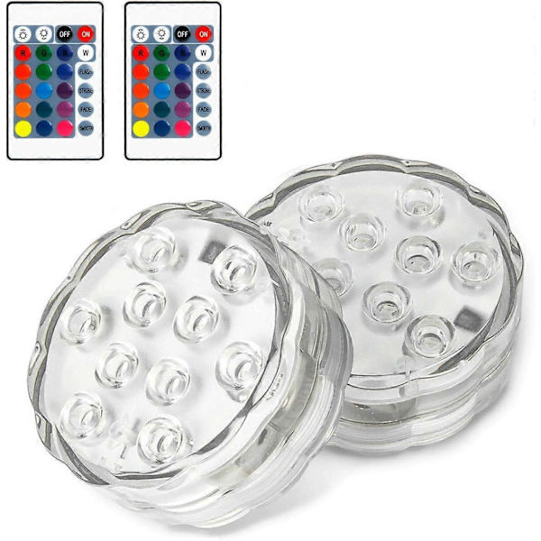 2-pack Vattentäta Lampor med Fjärrkontroll - Batteridrivna, Vattentäta ...