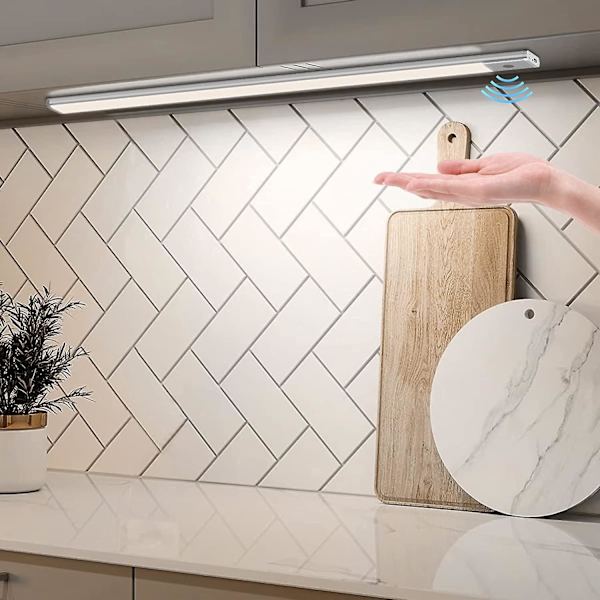 Led-remsa för kök under skåp med sensor, 60 cm 2 i 1 skåpslampa USB ...