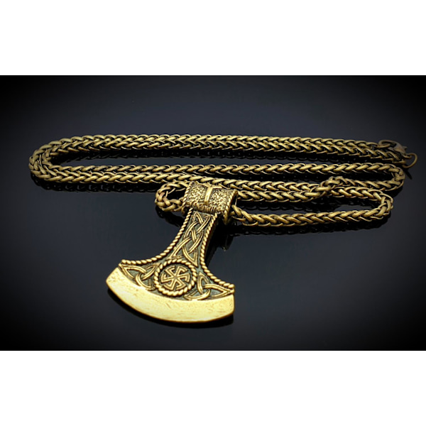 Axe viking Slavic Perun med Kolovrat Pendant rune ALGIZ Axe viking ...