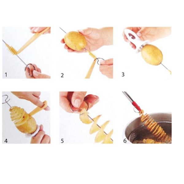 4-pack grillpinnar/ fritöspinnar fritös grilla spiral potatis Silver ...