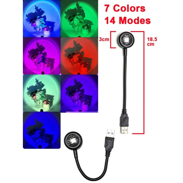 Led USB auringonlasku lamppu yö valo projektori syntymäpäivä juhla ...