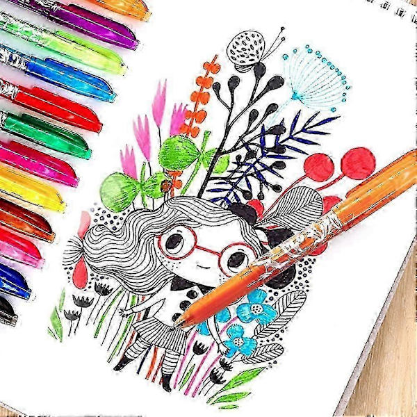 12 st Värmeraderbara Gelpennor För Tyg, 0,5 mm Fin Spets Rullbollspenna ...