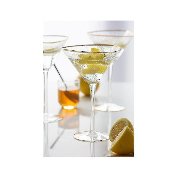 Käsityönä taotut Martini-lasit kultareunuksella, 2 kpl, kultareunaiset ...