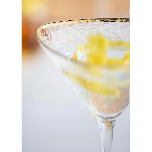 Käsityönä taotut Martini-lasit kultareunuksella, 2 kpl, kultareunaiset ...