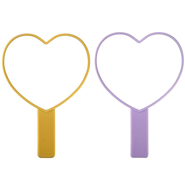 Hjärtformad Resespegel, Kosmetisk Hand Spegel Med Handtag | Fyndiq