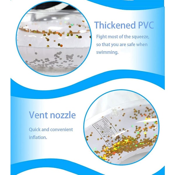 Uppblåsbar Pool Float , Clear Float Tubs, Glitter Simring, Pool ...