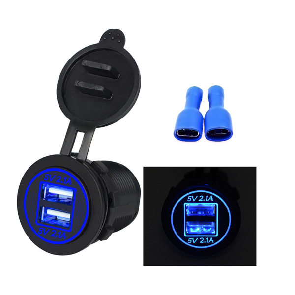 Bil-, motorcykel-, husbil-, båtladdare, 4.2A bil-laddare, dubbla USB ...