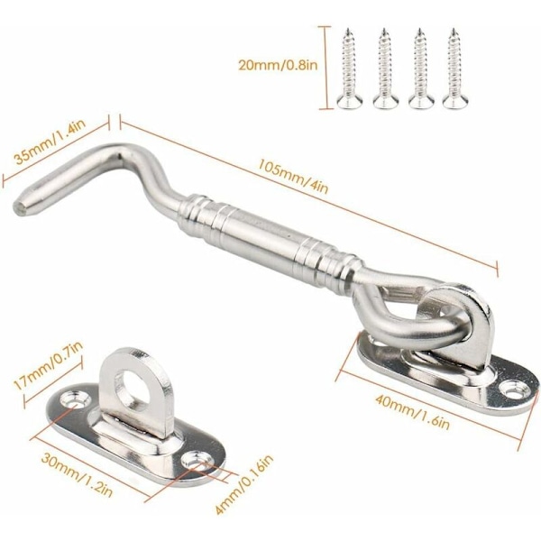 bitar 4 tum 10 centimeter per kartong 24 fönsterkrokar i rena rostfria ...