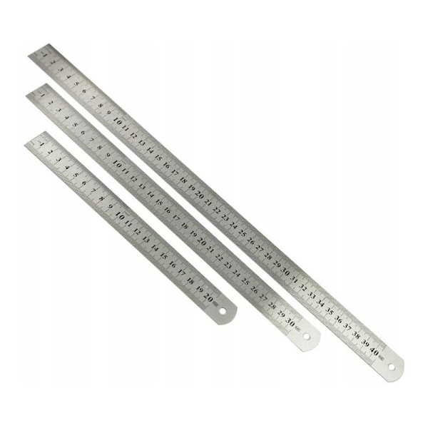 20cm+30cm+40cm Svärdfisk Stål Linjal Metrisk Tum Stål Linjal Rostfritt ...