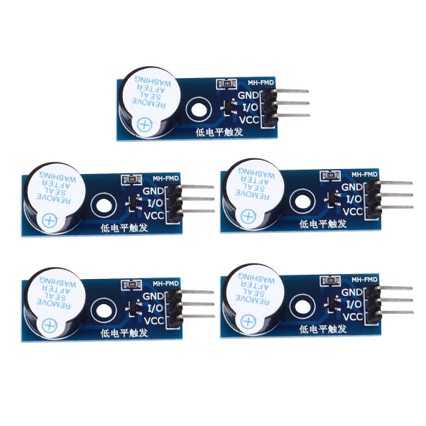 5 stk. Aktiv Buzzer Modul Lavt Niveau Trigger Buzzer Kontrolpanel Dc 3. ...
