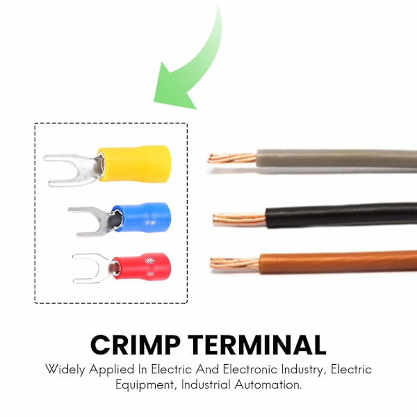 300 kpl 22-16 16-14 12-10 Awg eristetty haarukka-spadi U-tyyppinen El | Fyndiq