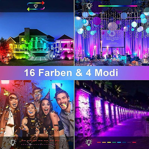 Paketti himmennettäviä ulkotilojen RGB LED-valokeiloja, IP66 ...