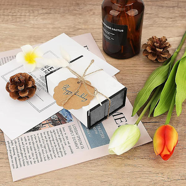 100 kpl Kraft-kortteja, lahjakortteja, 6x6cm Kraft-kortteja - Tyhjät ...