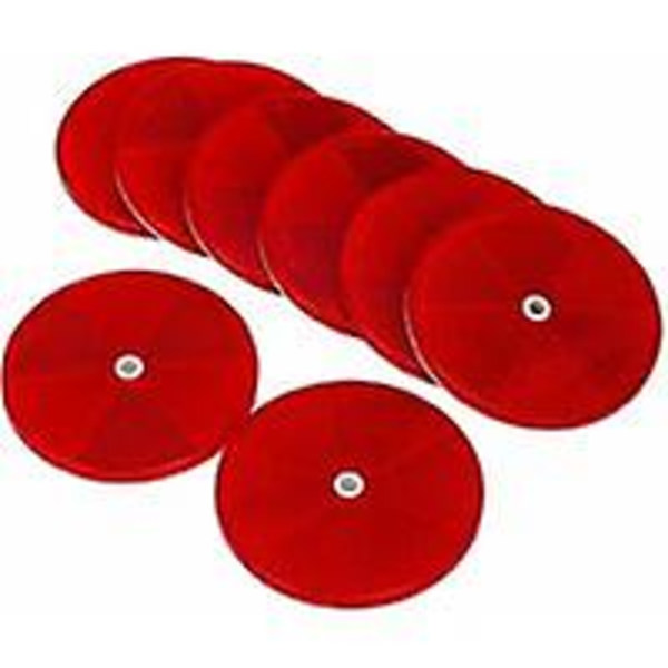 8 stycken Runda Röda Reflexer, Reflexer för Släpvagn med Skruvfäste ...