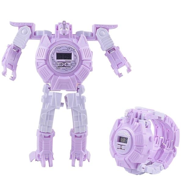 Barnens elektroniska klocka Deformerad robotleksak Pedagogisk tecknad ...