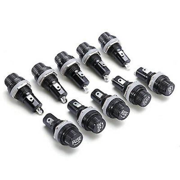 10 stk Sikringsholder Glasssikringer Fin Sikring 5x20mm Skruehette Fk ...