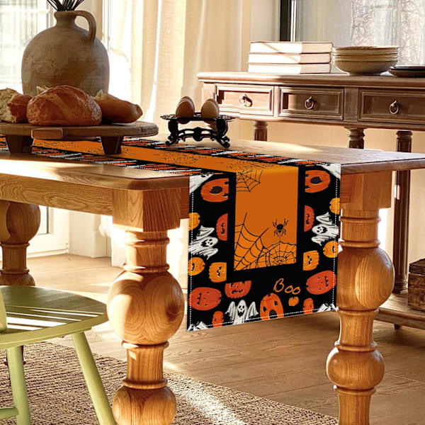 Halloween bordløber, efterår græskar spøgelse heks flagermus Spider Web ...