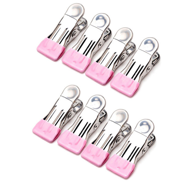 Bred mund metal vasketøj (10 stk, sort), rustfrit stål vasketøjsklemmer ...