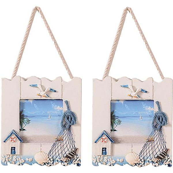 2 stk. træ strand foto ramme badeferie foto ramme marine foto ramme ...