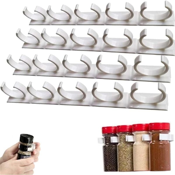Vegghylle for krydder, krydderdisplay, organisering av kjøkkenkrydder, kjøkkenhylle, hvit ...