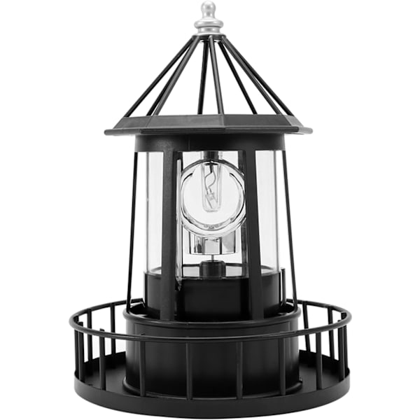 360 graders roterande fyr, LED roterande solcellslampor för trädgård ...