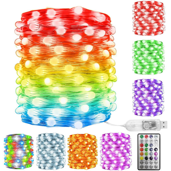 USB-färgväxlande fe-ljus LED RGB inomhusblinkande ljus med timer | Fyndiq