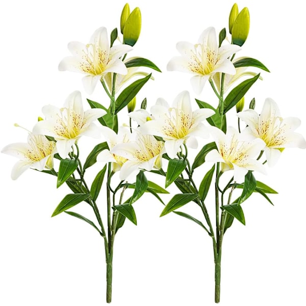 orca&Guilla Konstgjorda växter utomhus 2 st 18\" vita Anthurium konstgjorda blommor, konstgjorda ...