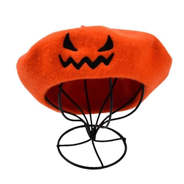 Halloween Pumpa Basker Vintage Konstnär Hatt Kawaii Söt Dam Mössa Varm ...