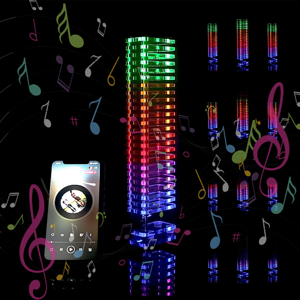 Färdiga och delar Fantasy Crystal LED Music Audio Spectrum Analyzer Kit ...