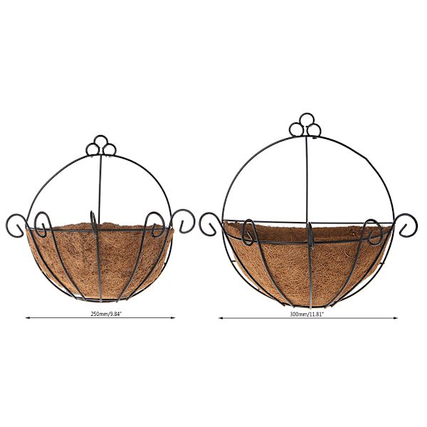 Blomkruka Järn Kokos DIY Trädgårdshängande planteringskärl Väggkorgar ...