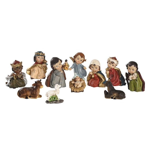 Helig Jul Krubba Figurin Jesu Födelse Staty Jul Tecknad Krubba Set ...