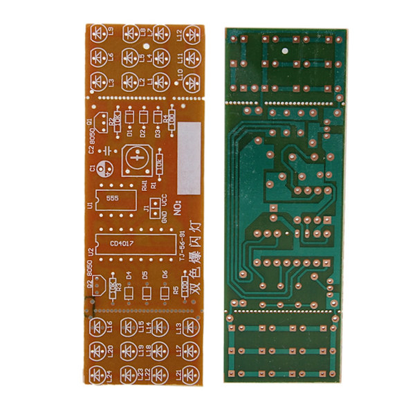 NE555 + CD4017 Dubbla LED Röd Blå Blixtljus DIY Kit för DC 9V - 12V ...
