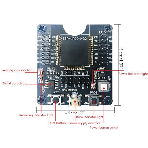 ESP32 ESP-WROOM-32 Test Board Small Batch Burn Fixtur För ESP-32 Modul ...