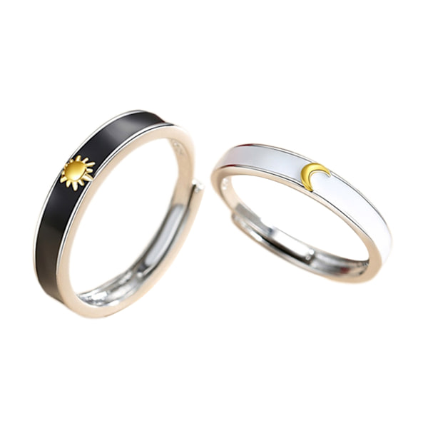 1/2x Sun And Moon Parringar För Kvinnor Män Matchande Fingerringar ... 1/2x Sun And Moon Parringar För Kvinnor Män Matchande Fingerringar ...