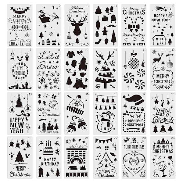 24 st Jul DIY Schabloner Plast Hål Santa Älg Ritningsschabloner ...