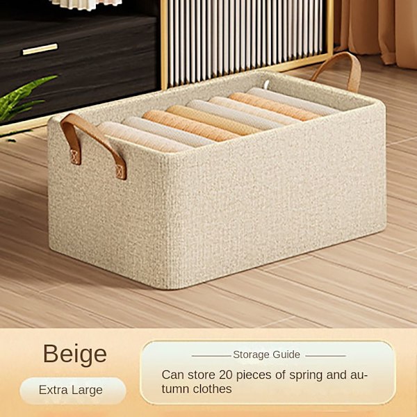Opbevaringskasse til tøj, dyner, BH-opbevaringsorganisator, BEIGE EXTRA ...