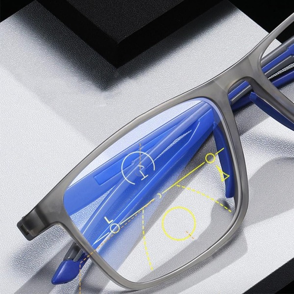 Anti-Blue Light lukulasit Neliönmuotoiset silmälasit MUSTA Black Strength 200 | Fyndiq