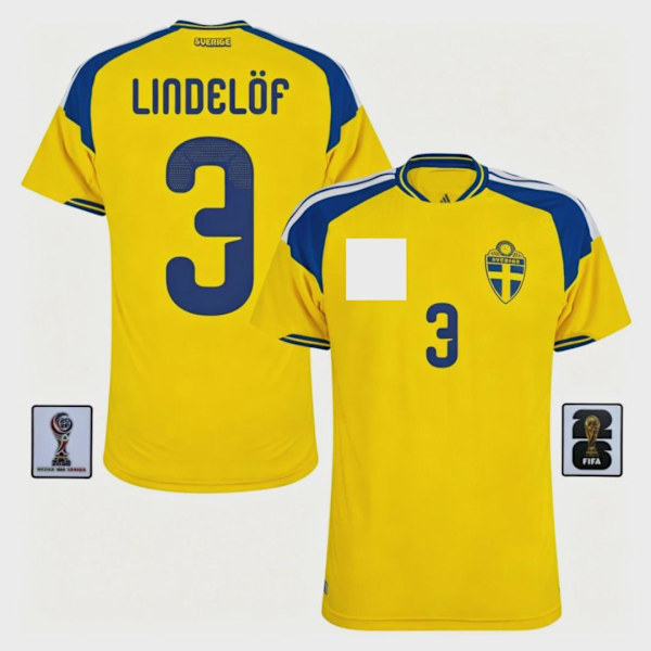 2026 FIFA World Cup Sweden Home Jersey Adult Short Sleeve Football ...