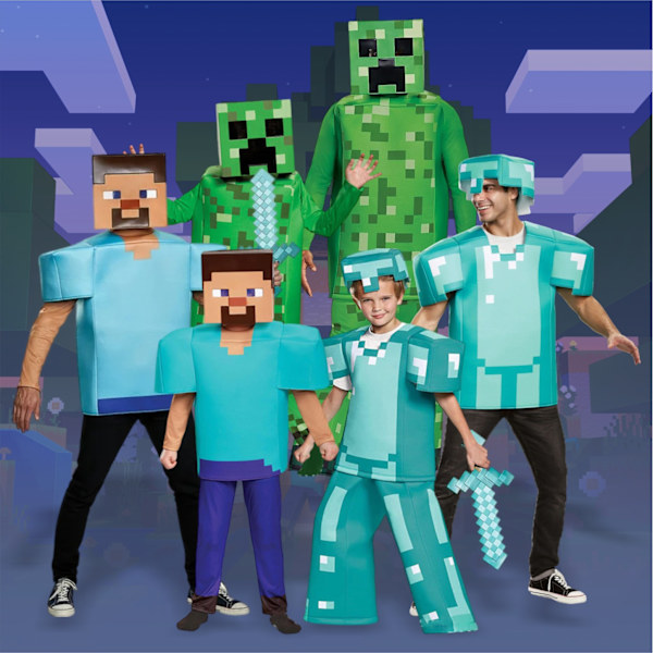 Minecraft 2025 Filmdräkt | Blå Vuxen Cosplay Kostym 165cm Vuxen Blå ...